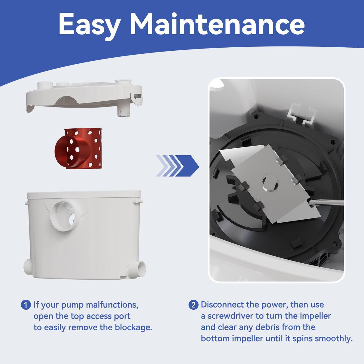 SUPERFLO Upflush Toilet System with Powerful 600W Macerator Pump, Macerating Toilet for Basement ...